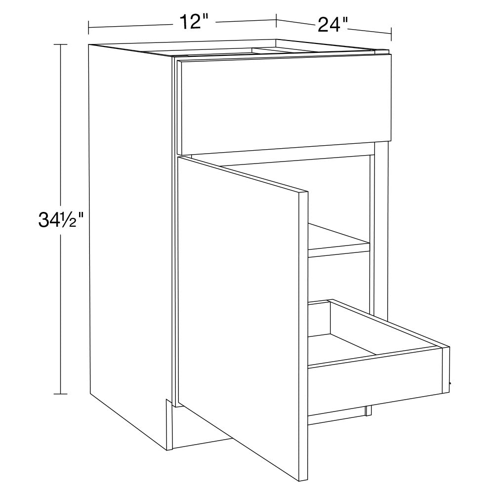 B12L-1T-PVW – Ideal Cabinetry