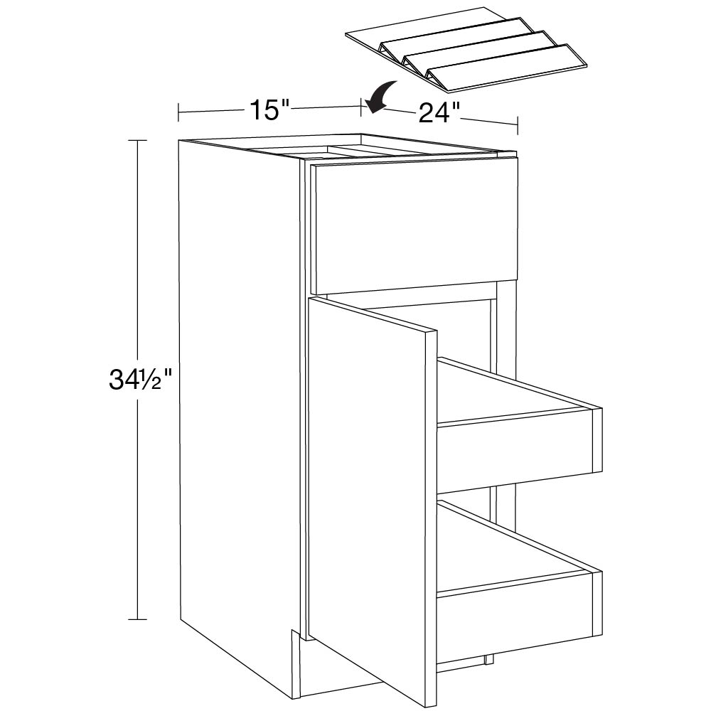 B15L-2T-ST-DPW – Ideal Cabinetry