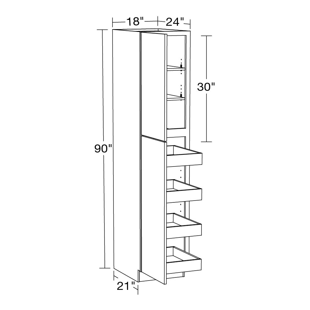 U182490L-4T-SVG – Ideal Cabinetry